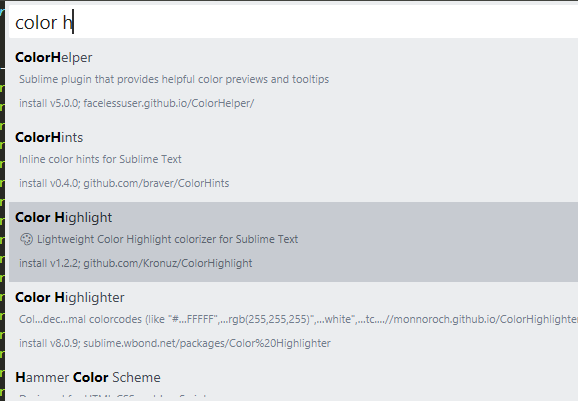 Sublime 颜色高亮显示的插件color highlight – 蓝鲸分享